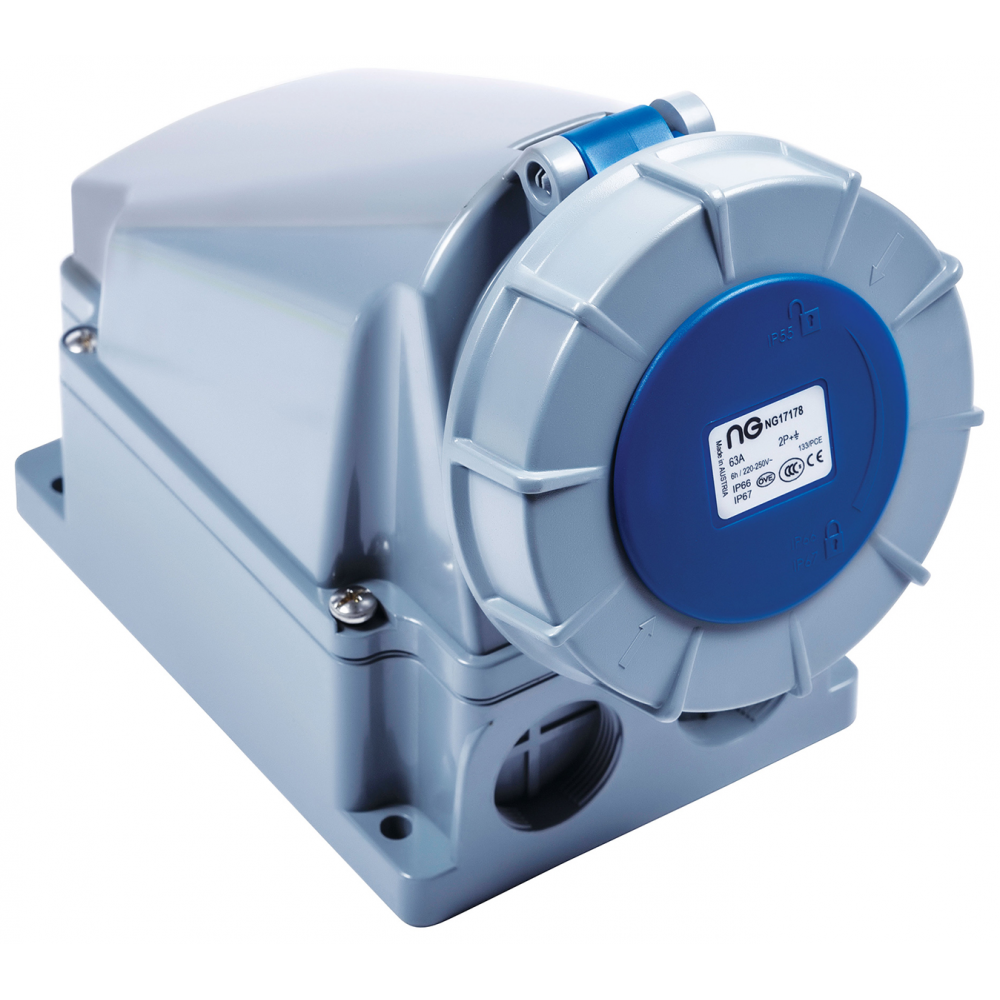 Niglon 17178 63A 3P Surface Mount Socket 230V IP67 – ETC Electrical
