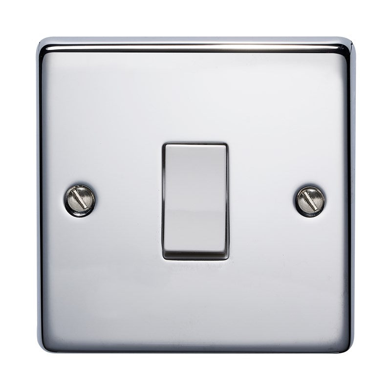 Crabtree 4011/HPC 1 Gang 20A DP Switch Polished Chrome White Insert ...