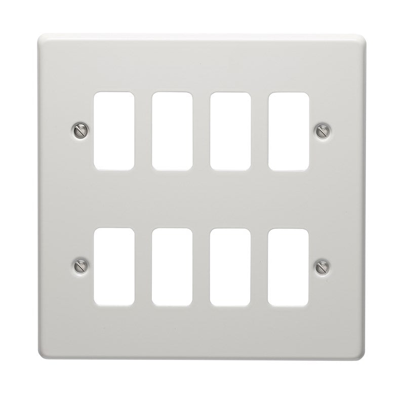 Crabtree 6578/WH 8 Gang Grid Faceplate – ETC Electrical