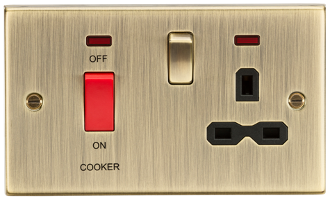 Knightsbridge CS83AB 2 Gang 45A DP Cooker Control Unit with Neon ...