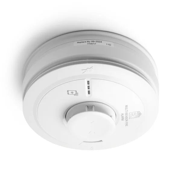Aico EI3024 Multi Sensor Heat and Optical Smoke Alarm with 10 Year Rec ...