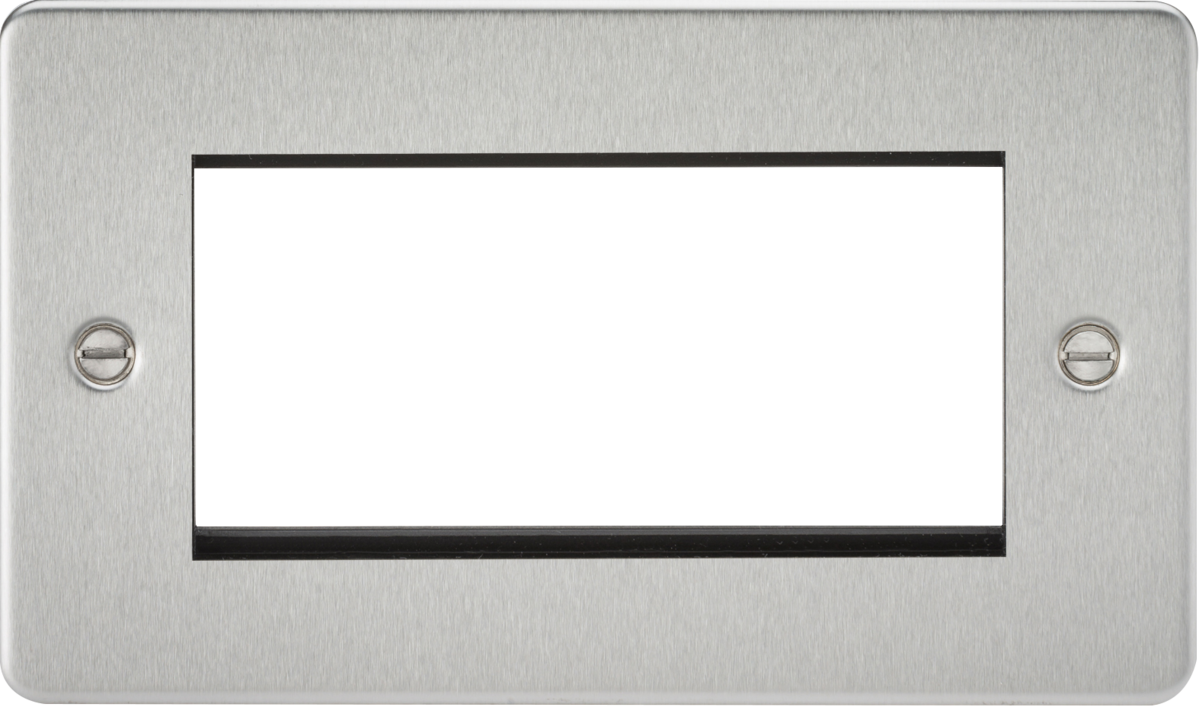 Knightsbridge FP4GBC 2 Gang 4 Module Europlate Brushed Chrome – ETC ...