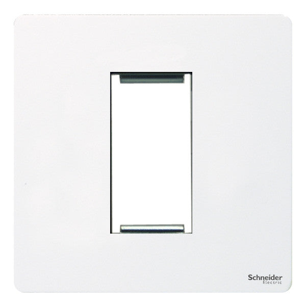 Schneider GU8450PW 1 Gang 1 Module Euromodule Faceplate White Metal ...