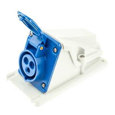 Gewiss GW62488 32A 3P 240V Angled Wall Socket IP44 – ETC Electrical